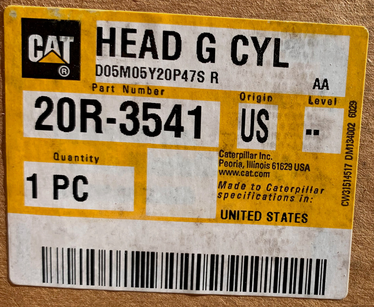 New Caterpillar Reman cylinder head 20R3541 (20R-3541, 3356219, 335-62 ...