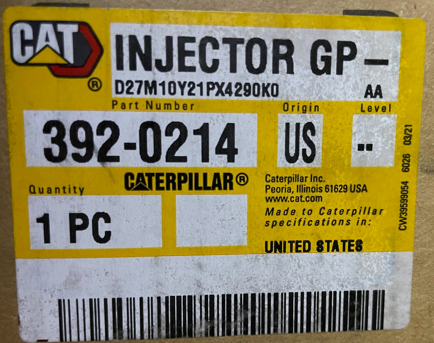 New Caterpillar fuel injector 392-0214 (3920214, 3861766, 2501314, 20R ...