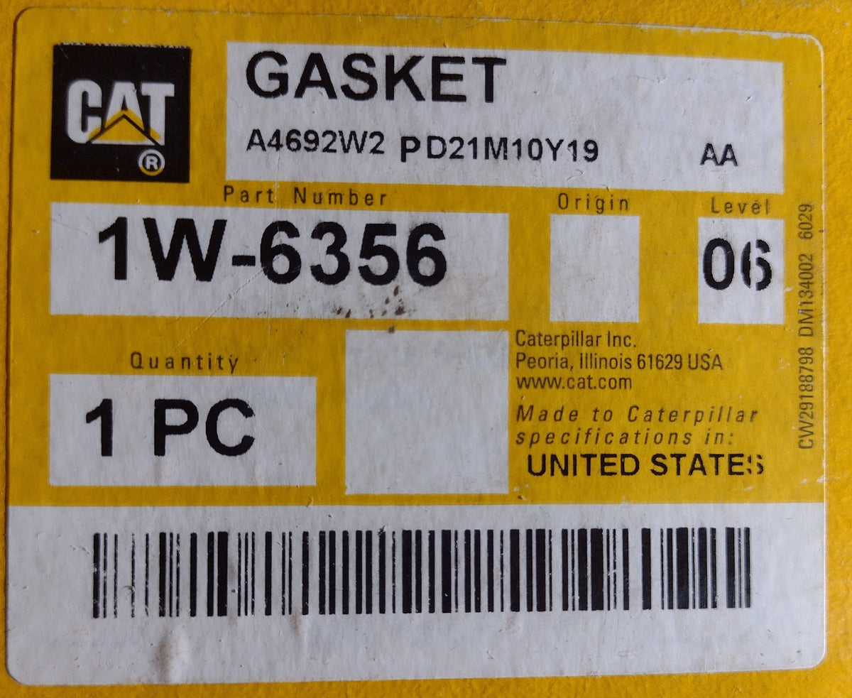New Caterpillar Gasket 1W-6356 (1W6356) – Yellow Power