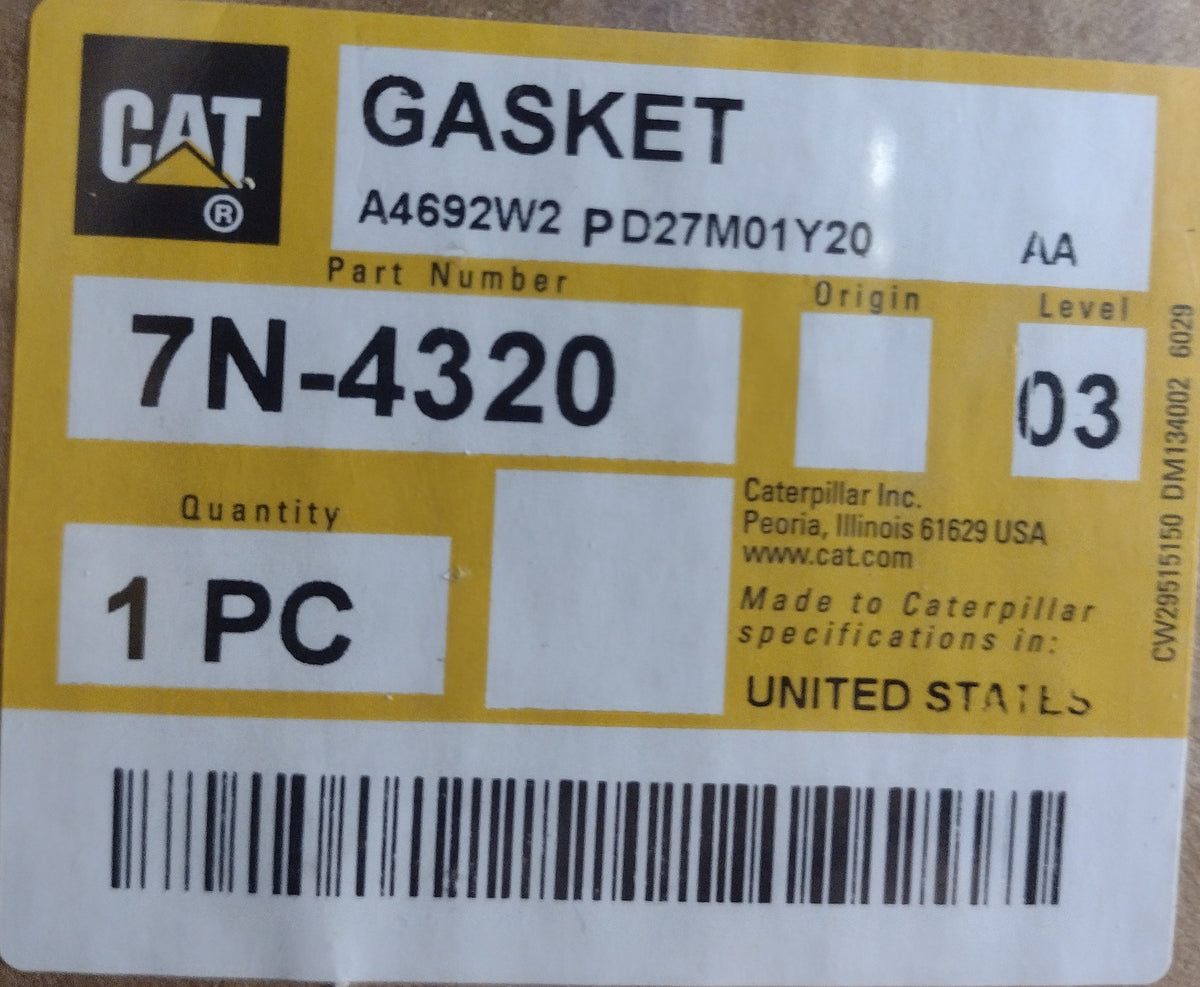 New Caterpillar Gasket 7N-4320 (7N4320, 619-0636, 6190636) – Yellow Power