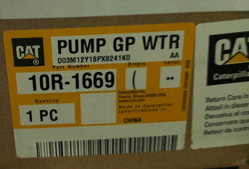 New Caterpillar Reman water pump 10R-1669 (10R1669, 416-0610, 4160610 ...